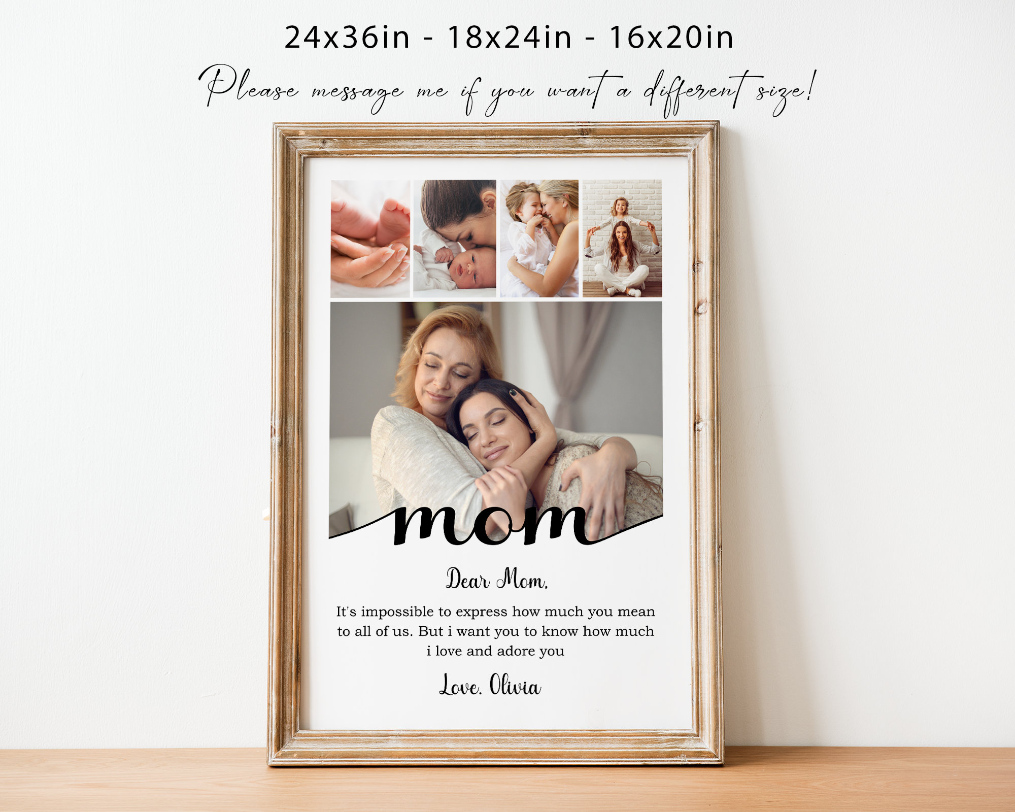 Mother's Day Photo Collage Template, Editable Printable Mothers Day ...