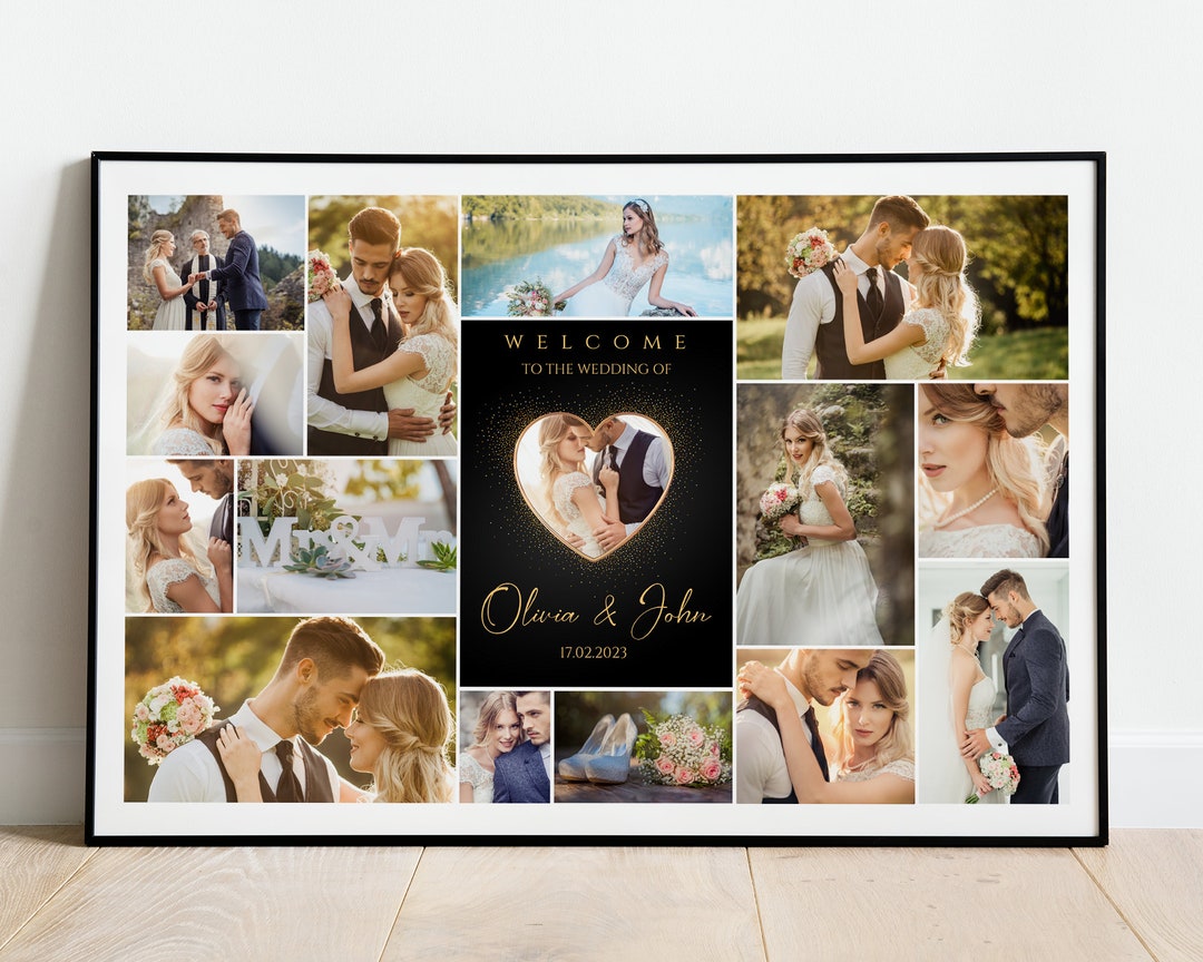 Editable Wedding Photo Collage Template, Graduation, Celebration ...