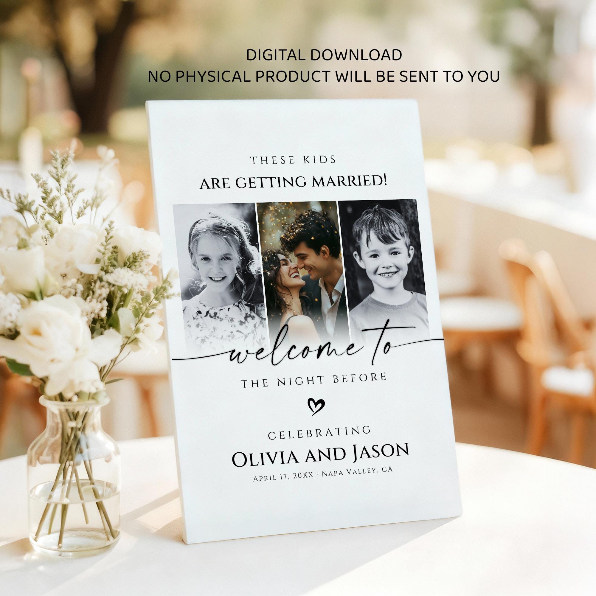 These Kids Are Getting Married Poster, the Night Before Welcome Sign ...