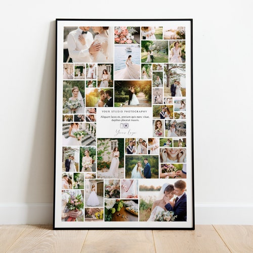 Poster Size Photo Collage Template Editable Funeral Poster - Etsy