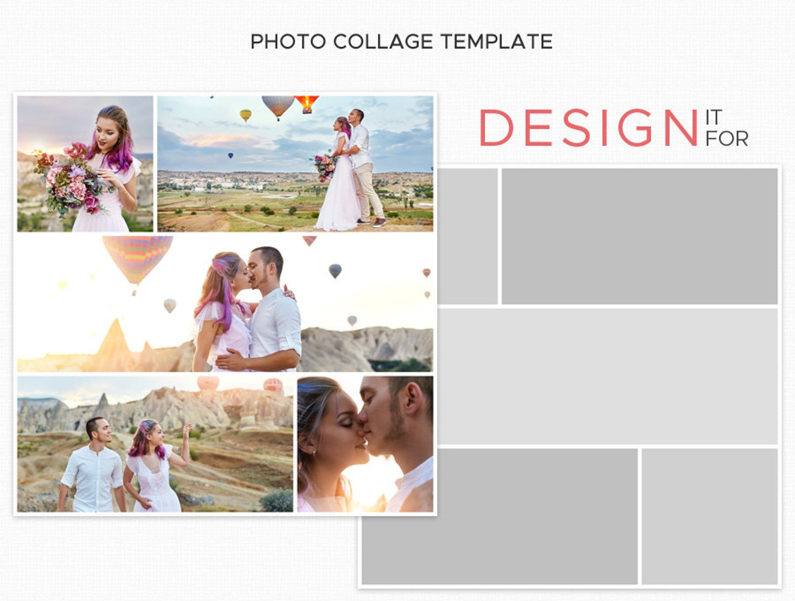 Photo Collage Template Psd Square Collages Bundle 8x | Etsy