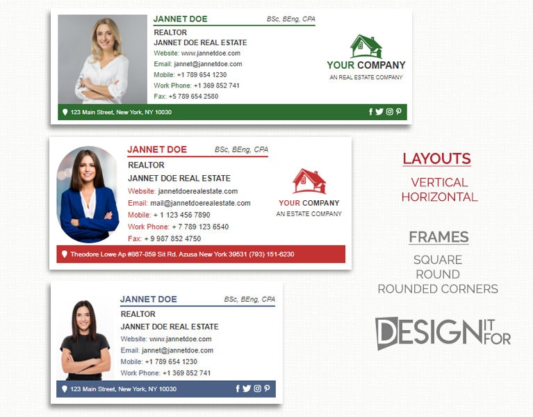 Realtor Email Signature Template With Logo , Editable Clickable Email ...
