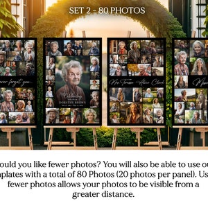 Funeral Photo Collage Sign Template Set, Funeral Picture Board, Funeral ...