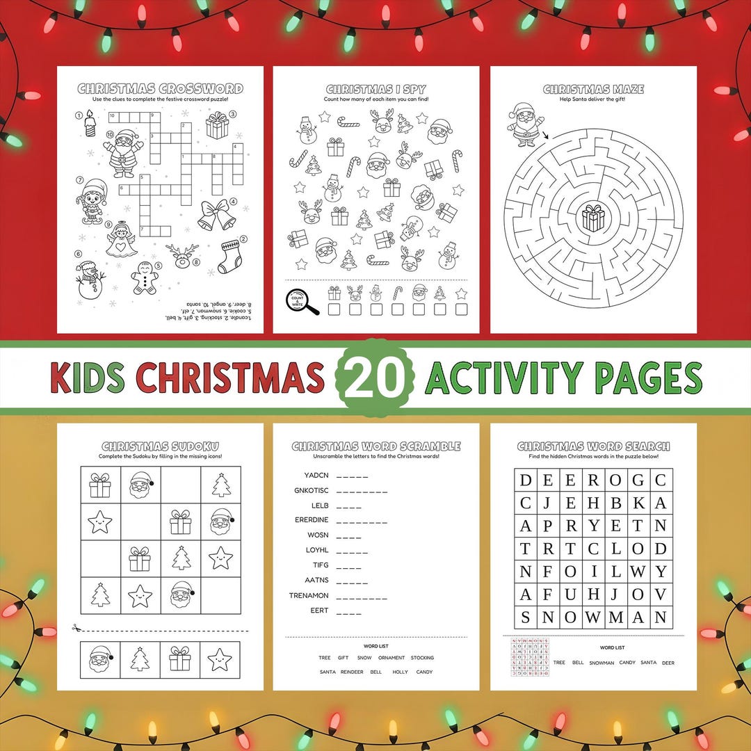 Christmas Activity Pages | 20 Printable Christmas Worksheets for Kids ...