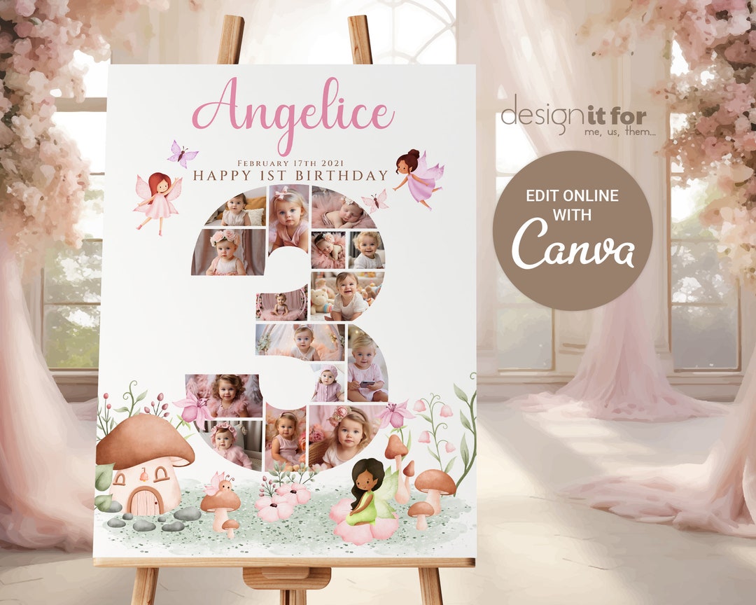 Fairy Milestone 3rd Birthday Sign Third Birthday Number Photo - Etsy