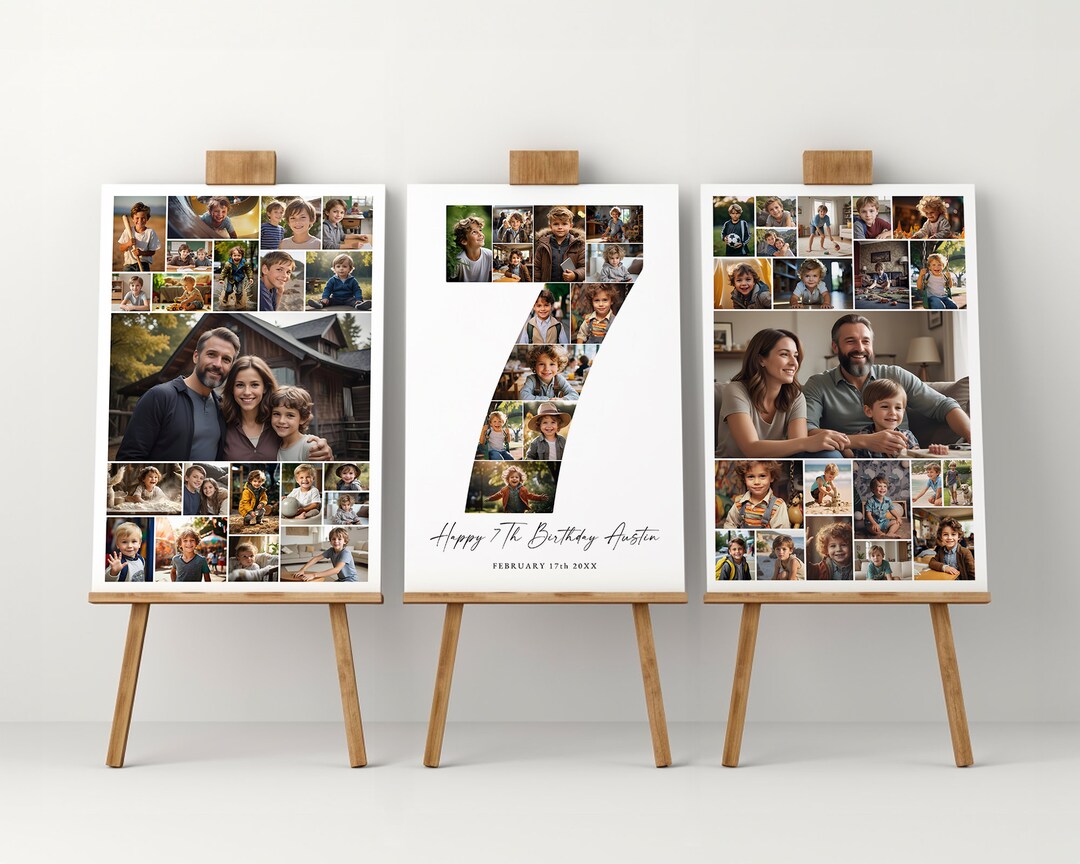 7th Birthday Welcome Sign Template Set, Customizable and Printable ...