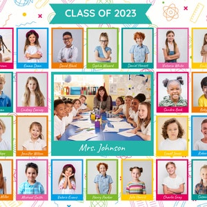 School Composite Photo Template, Printable School Class Photo Template ...