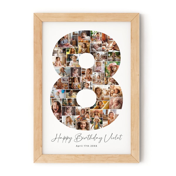 8th Birthday Photo Poster - Etsy