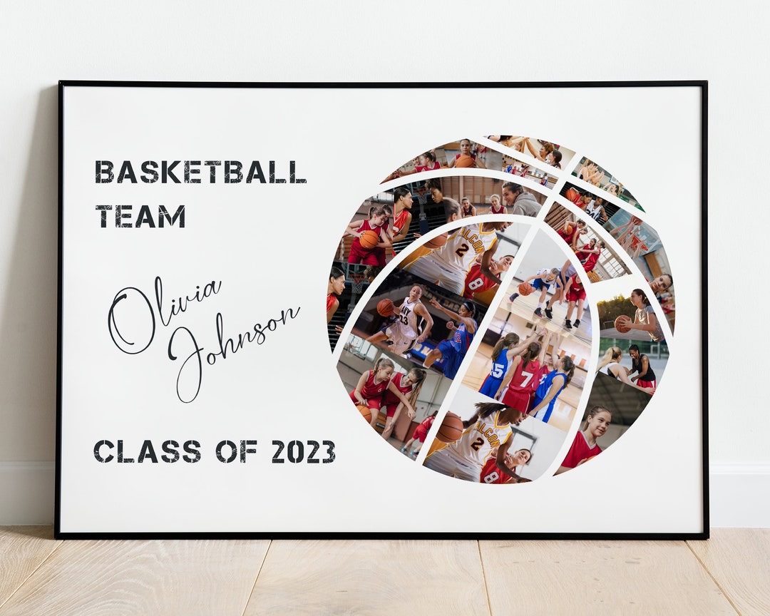 Basketball Photo Collage Template, Coach Gift, Editable Printable ...