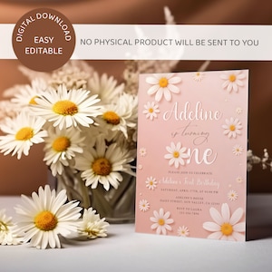 Daisy Birthday Invitation, Daisy First Birthday Invite for Girl ...