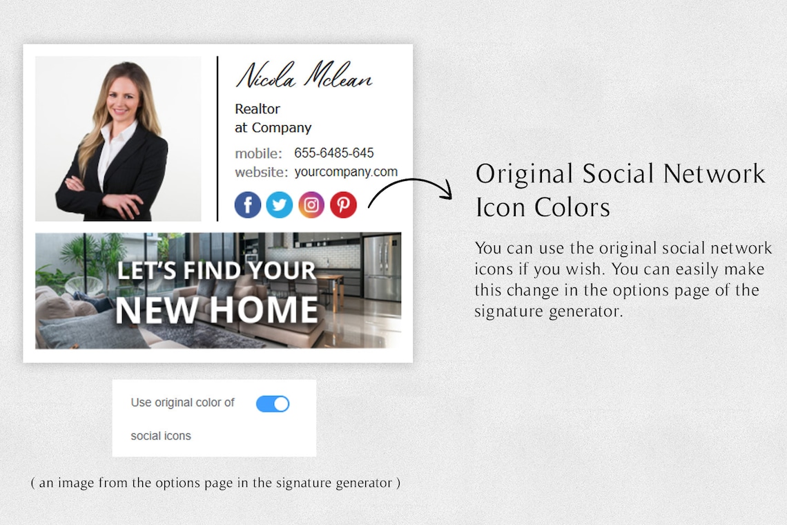 Clickable Real Estate Email Signature With Banner and Logo - Etsy