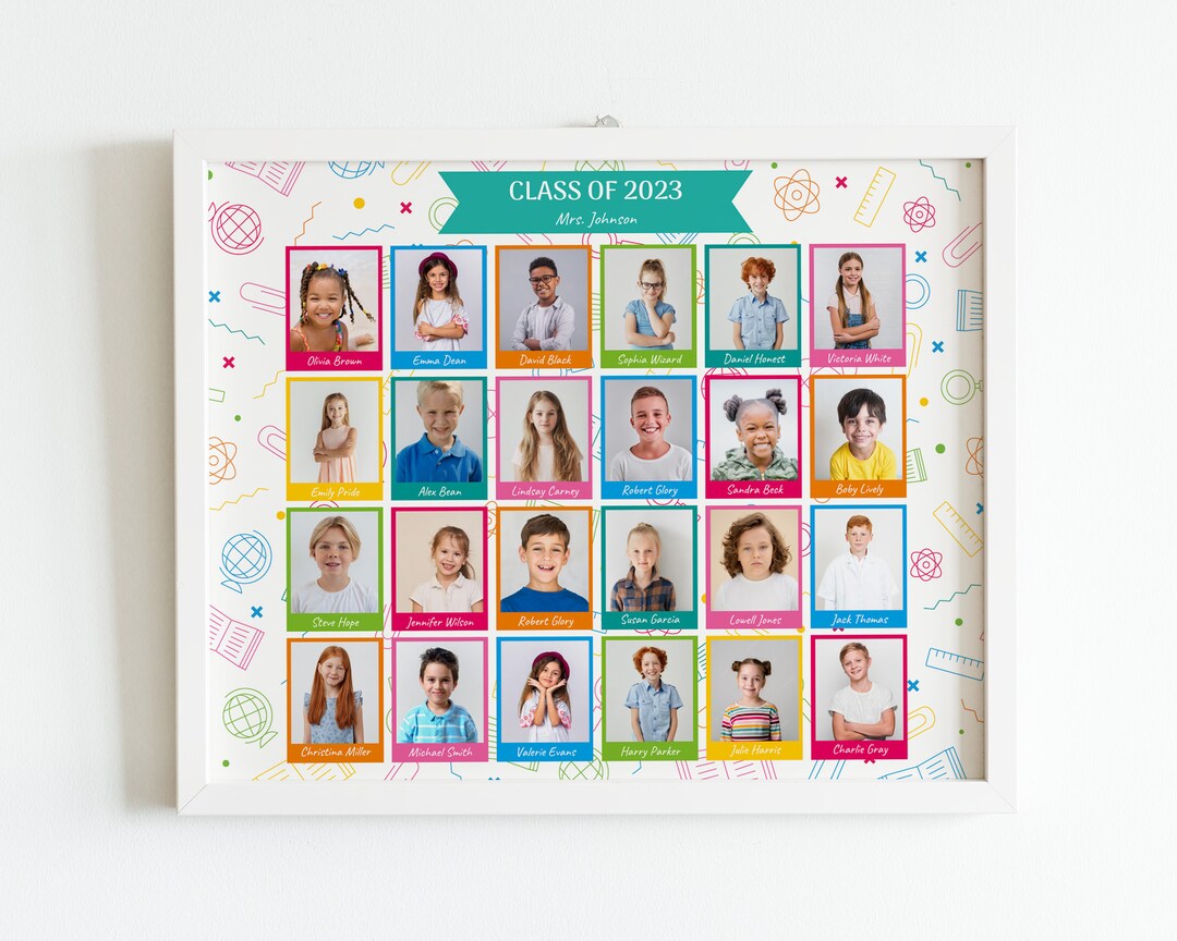 School Composite Photo Template, School Class Photo Collage Template ...