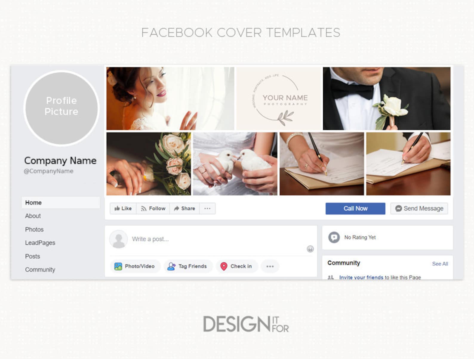 Collage Facebook Cover Template for Photographers Facebook - Etsy