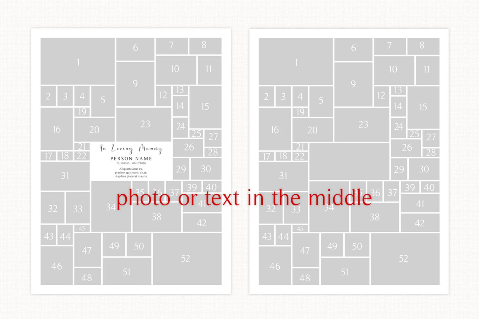 Poster Size Funeral Photo Collage Template Funeral Welcome - Etsy