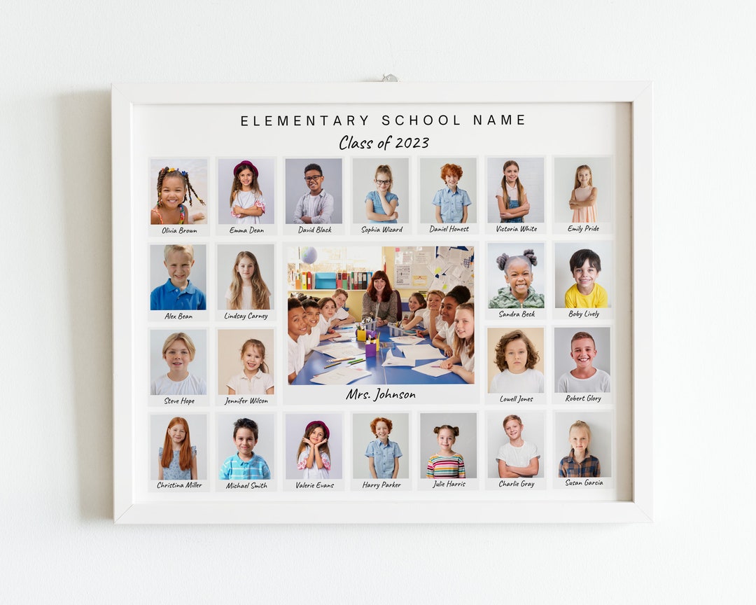 Minimalist School Composite Photo Template, Printable School Class ...