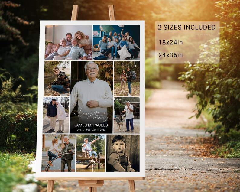Funeral Welcome Sign Poster Template Funeral Photo Collage - Etsy