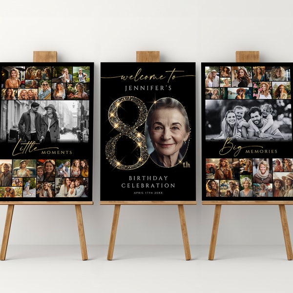 80th Birthday Photo Collage - Etsy