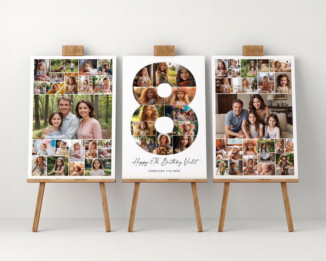 8th Birthday Welcome Sign Template Set, Customizable and Printable ...