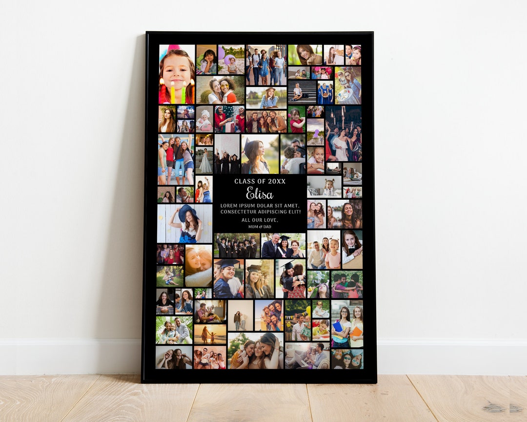 Editable Printable Graduation Photo Collage Template for 46 - Etsy