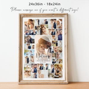 Wedding Welcome Sign Collage Template, Editable, Welcome to Our Wedding ...