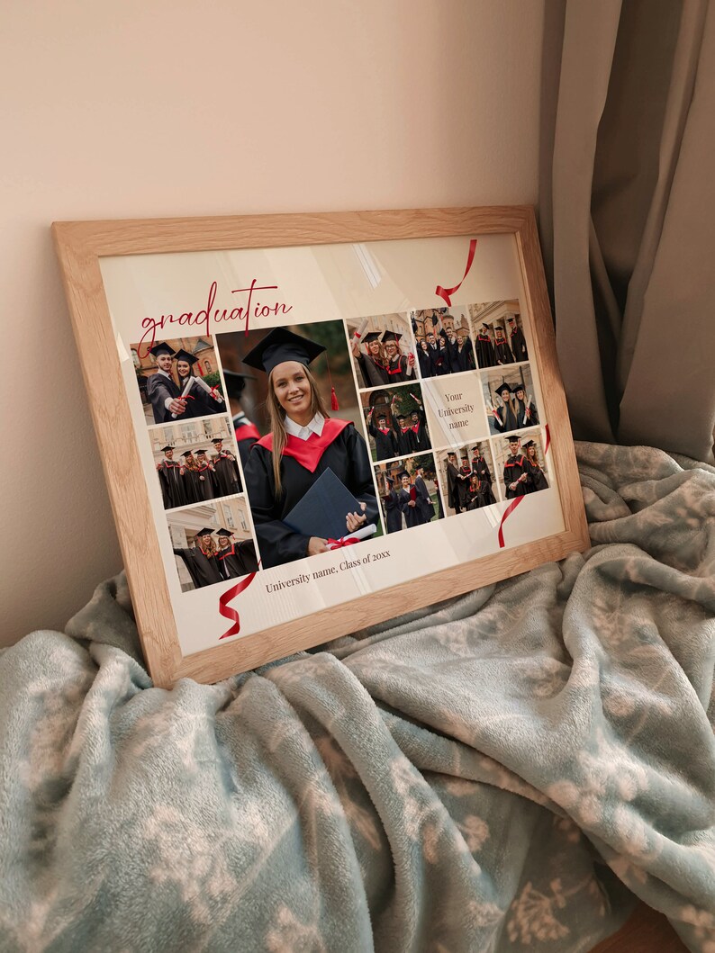 Graduation Photo Collage Template Poster & Letter Size Class - Etsy