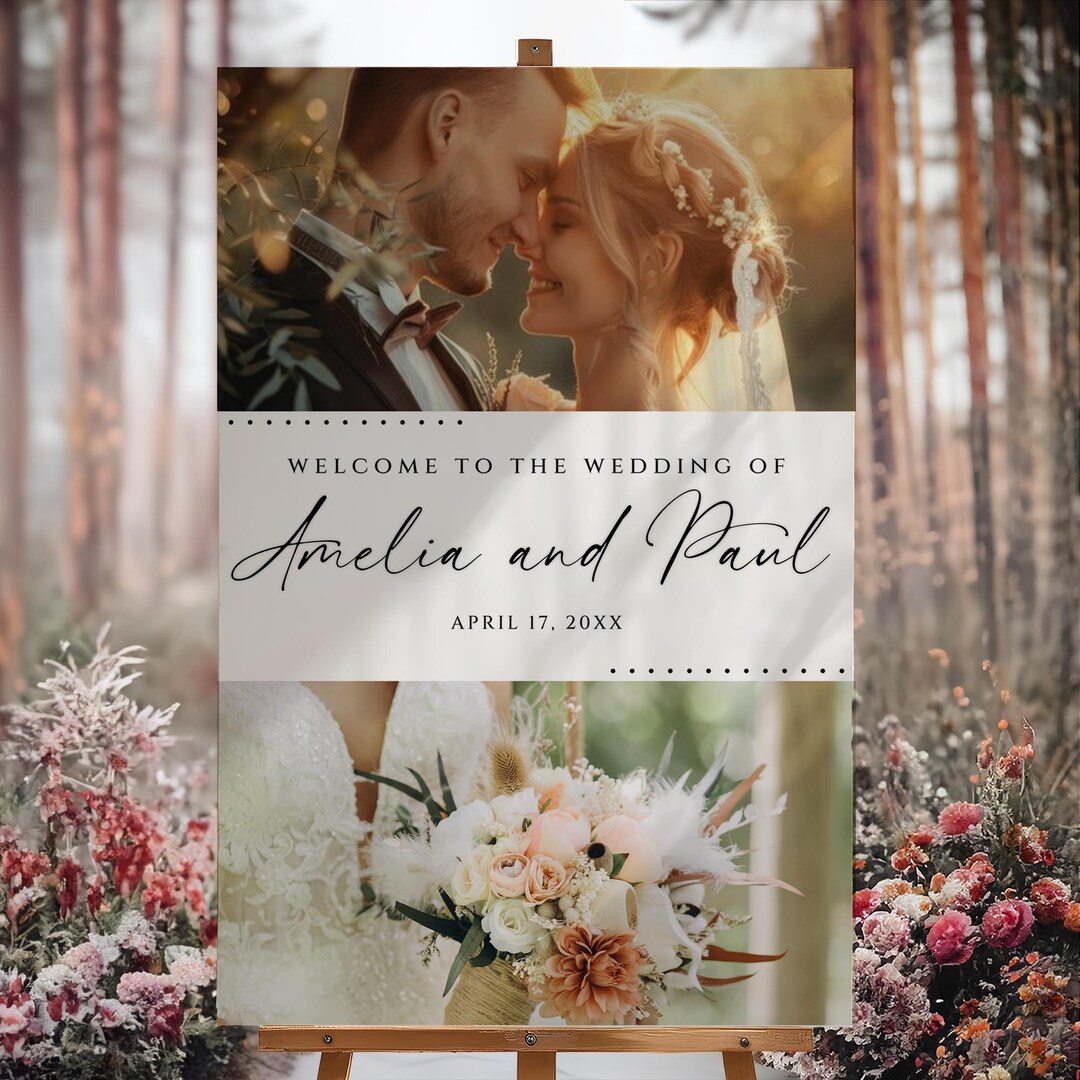 Photo Wedding Welcome Sign Template, Welcome Board, Wedding Photo ...