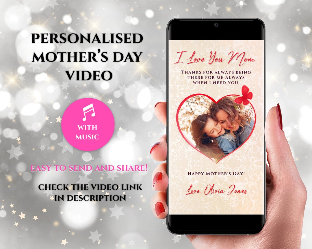 Personalized Mother's Day Video Greeting Card, Mother's Day Gift, Happy ...