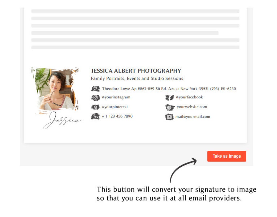 Email Signature Template With Logo for Photographer Instant - Etsy