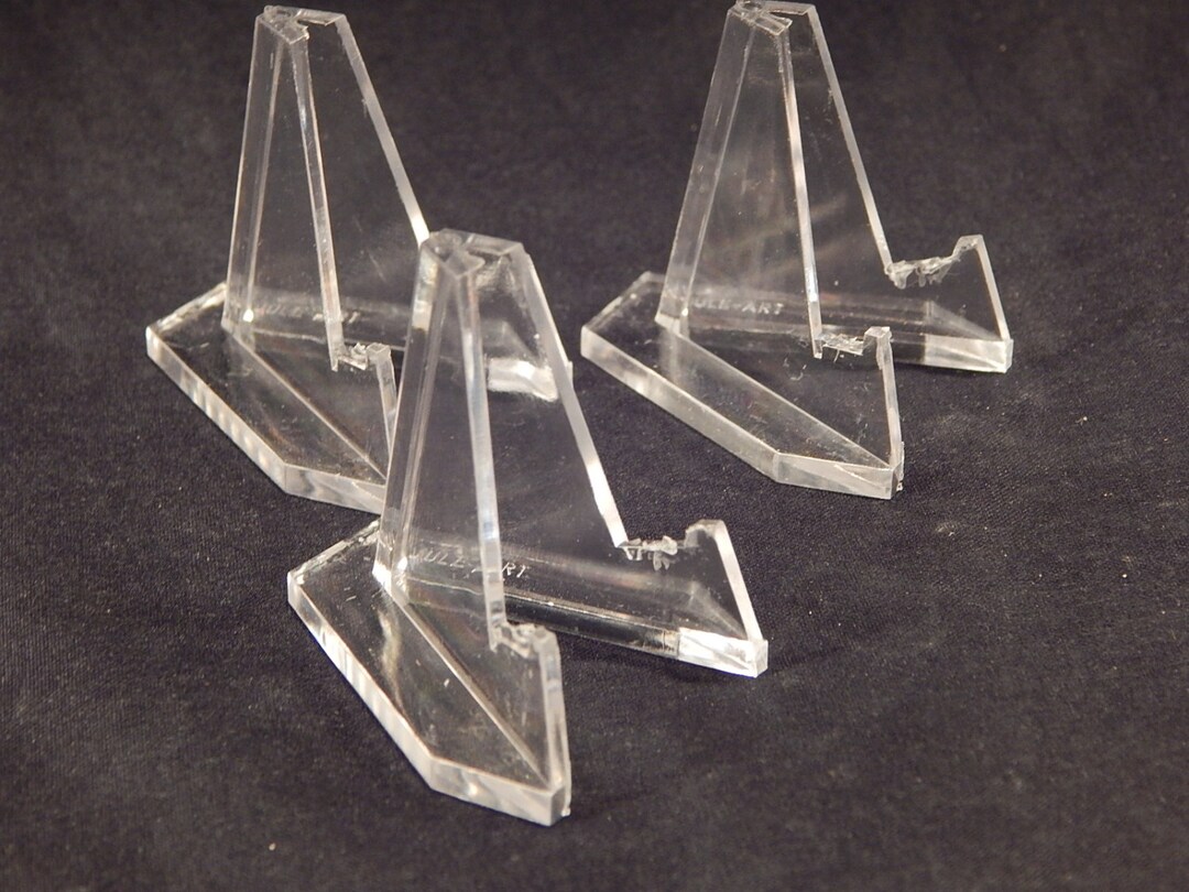 Lot of THREE Small Acrylic Easel Display Stands - Etsy Australia
