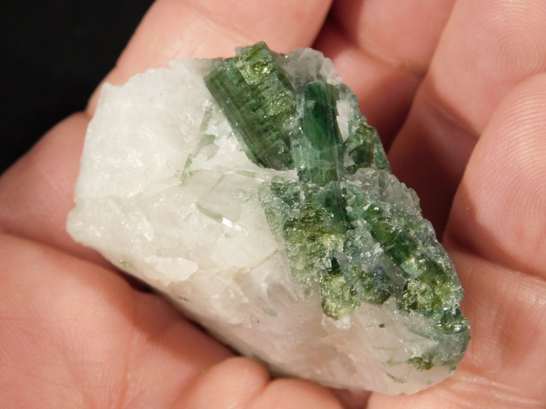 Green Verdelite TOURMALINE Crystal Cluster on Quartz! Brazil 50.5gr - Etsy