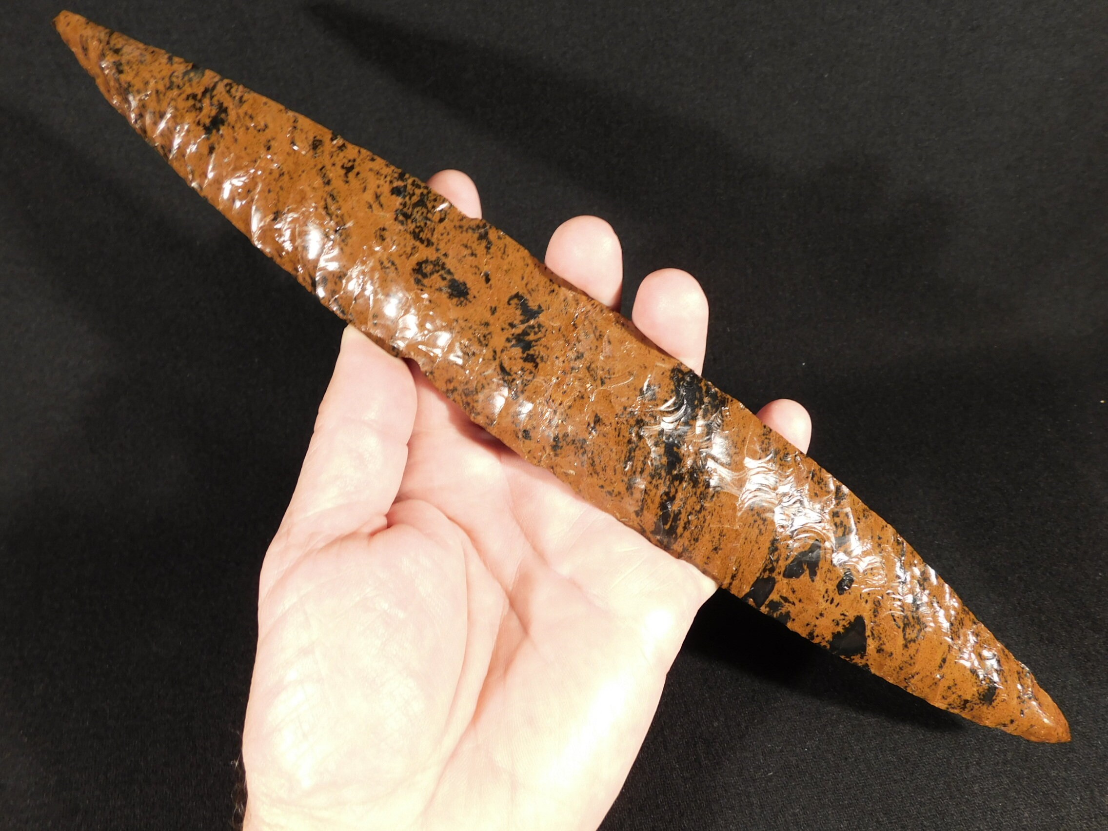 Huge! Ancient COLIMA Mahogany Obsidian Blade Knife or Spear Mexico ...