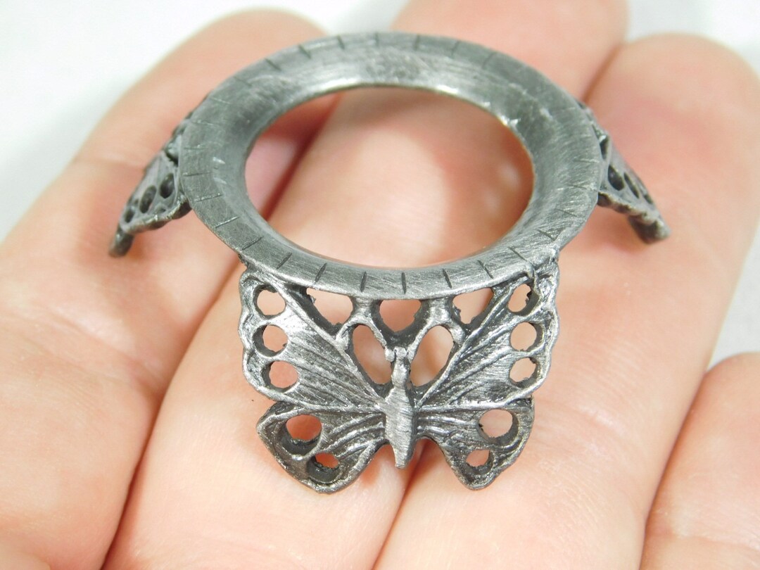 Sphere Display Stand BUTTERFLY Design Wing Holes Pewter Color - Etsy
