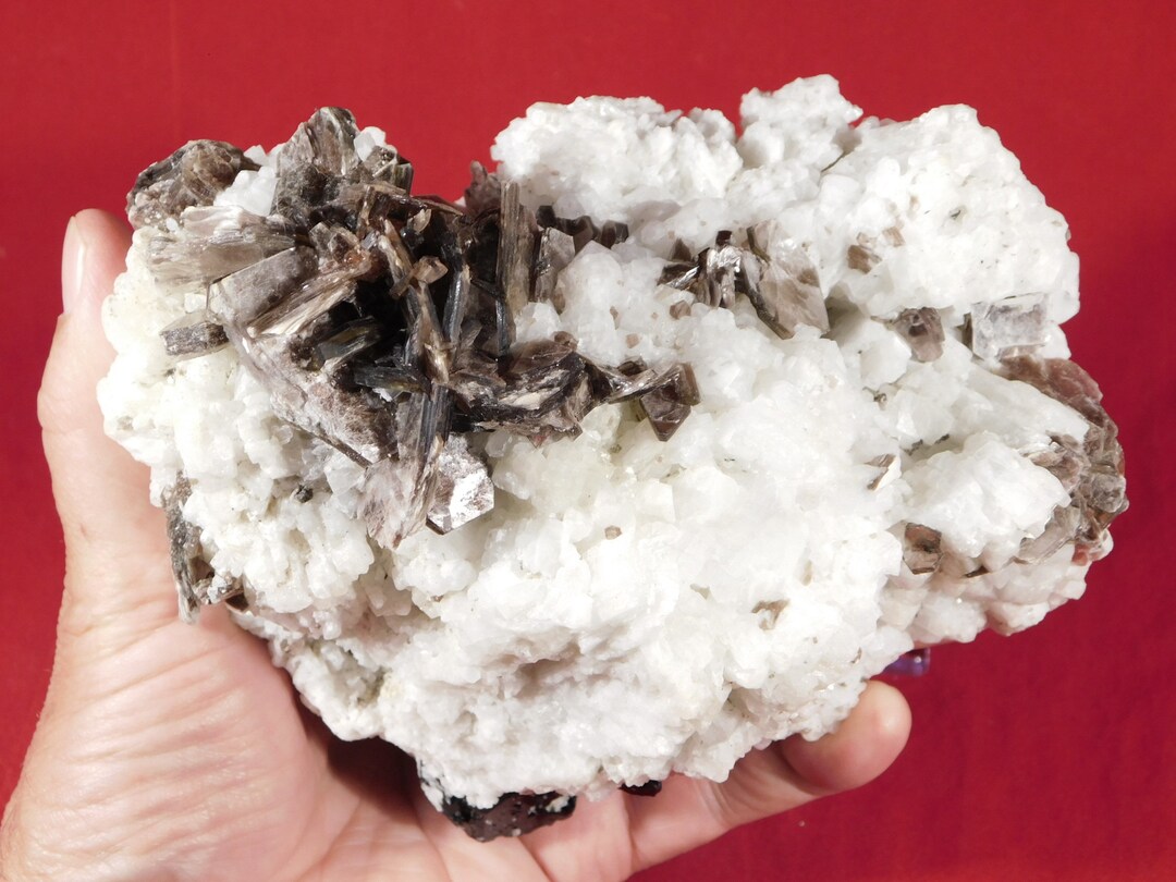 BIG! Muscovite Crystal Cluster on Cleavelandite With Tourmaline! Brazil ...