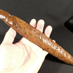 Huge Ancient COLIMA Mahogany Obsidian Blade Knife or Spear Mexico 203gr ...