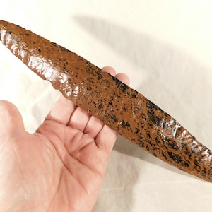 Huge Ancient COLIMA Mahogany Obsidian Blade Knife or Spear Mexico 189gr ...