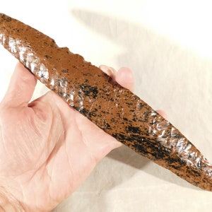 Huge Ancient COLIMA Mahogany Obsidian Blade Knife or Spear Mexico 189gr ...