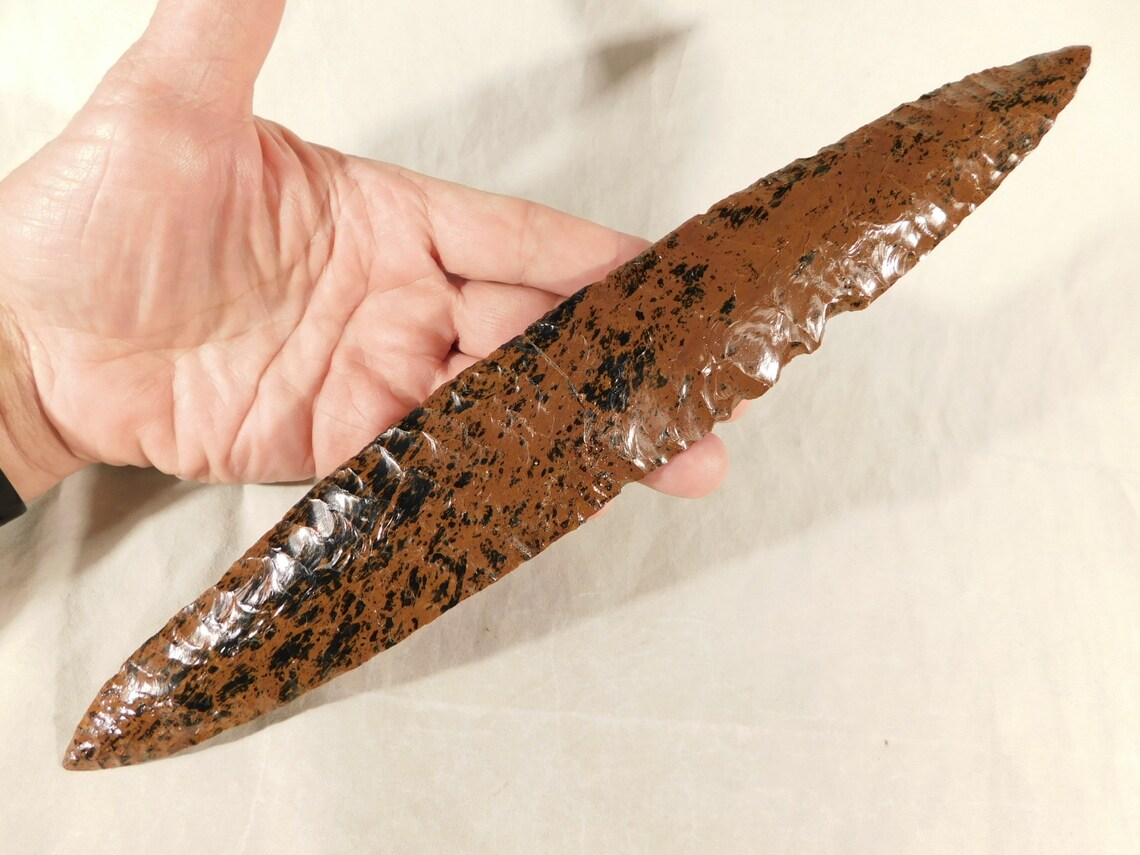 Huge! Ancient COLIMA Mahogany Obsidian Blade Knife or Spear Mexico ...