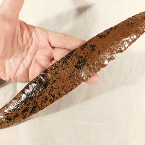 Huge Ancient COLIMA Mahogany Obsidian Blade Knife or Spear Mexico 189gr ...
