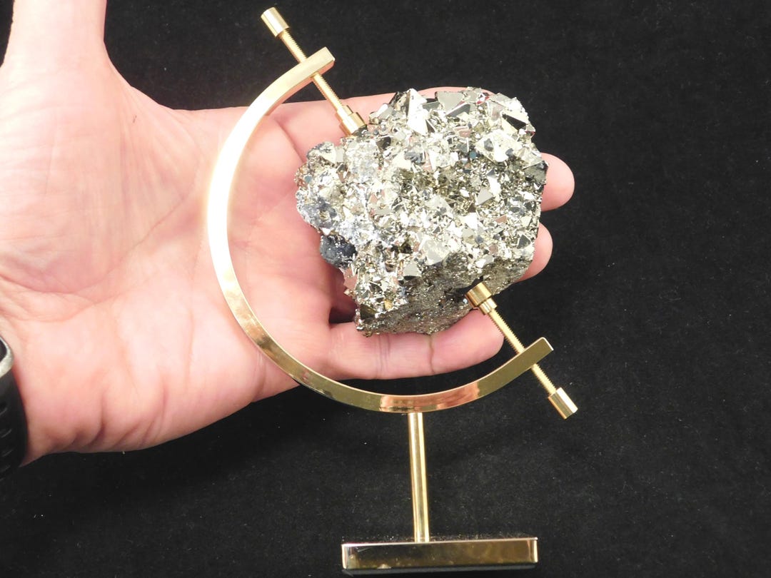PYRAMID Shaped Crystals Big Pyrite Crystal Cluster W/caliper Display ...