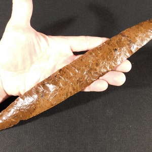 Huge Ancient COLIMA Mahogany Obsidian Blade Knife or Spear Mexico 203gr ...