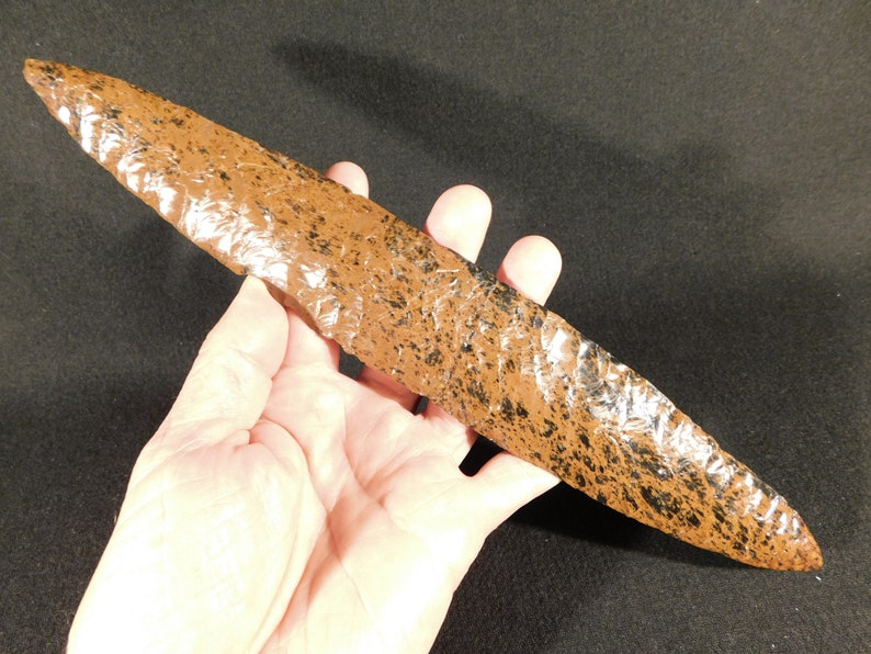 Huge! Ancient COLIMA Mahogany Obsidian Blade Knife or Spear Mexico ...