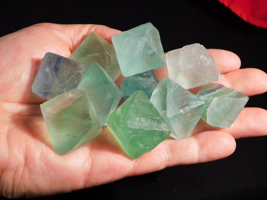 BIG LOT of 100% Natural Fluorescent FLUORITE Octahedron Crystals China ...