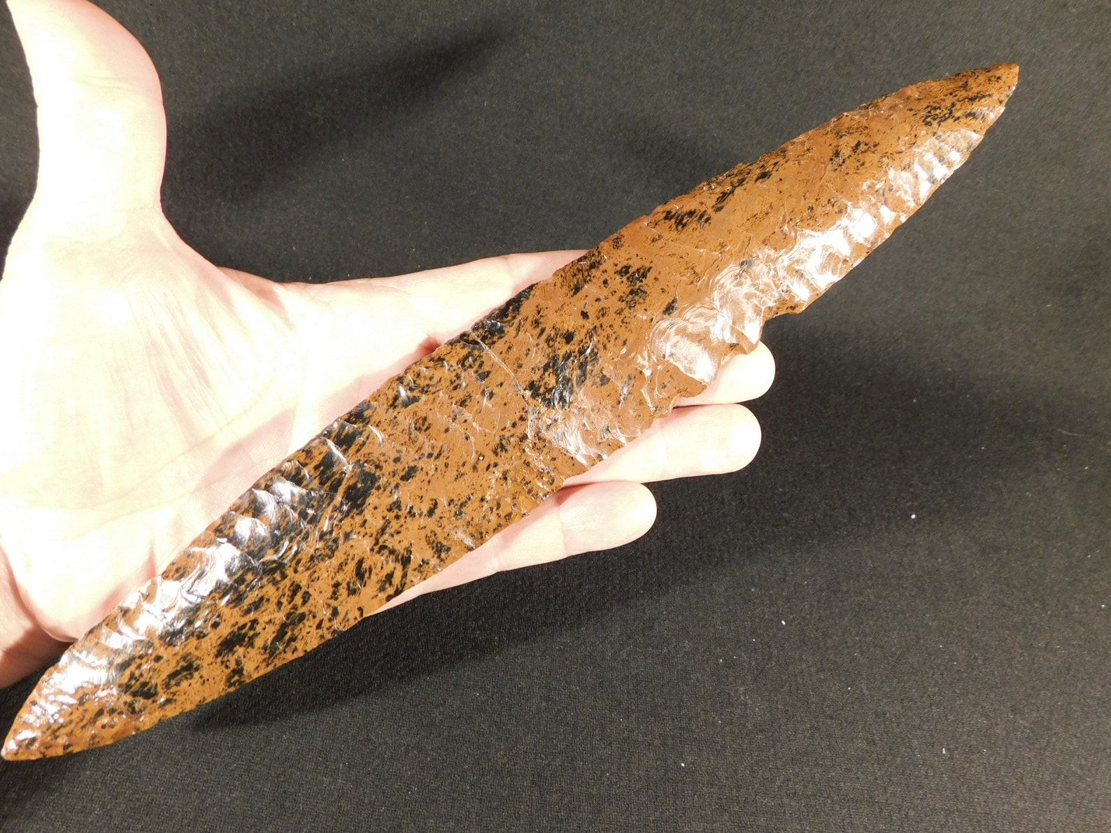 Huge! Ancient COLIMA Mahogany Obsidian Blade Knife or Spear Mexico ...