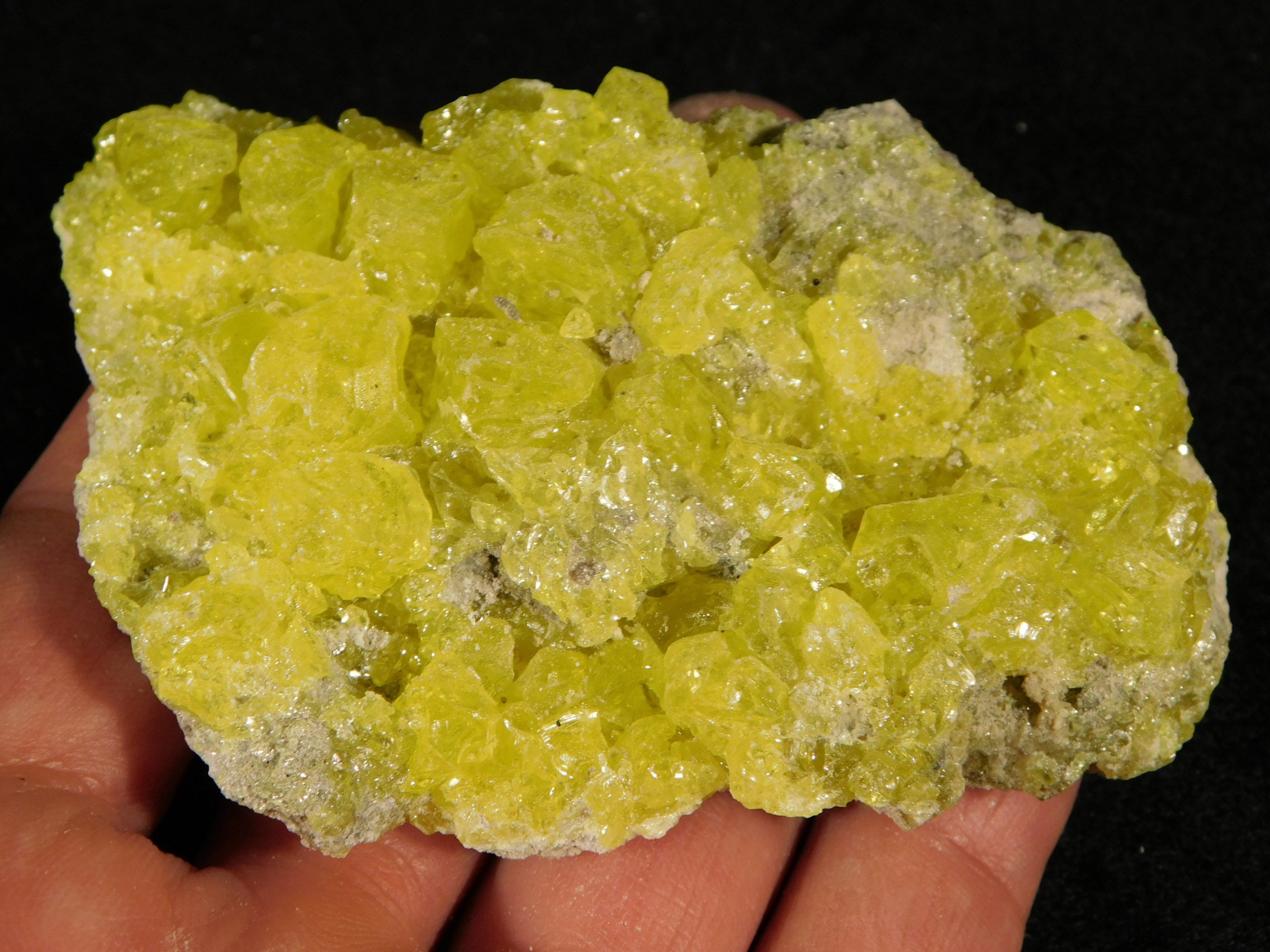 Bright YELLOW Sulfur Crystal Cluster From El Desierto Mine Bolivia ...