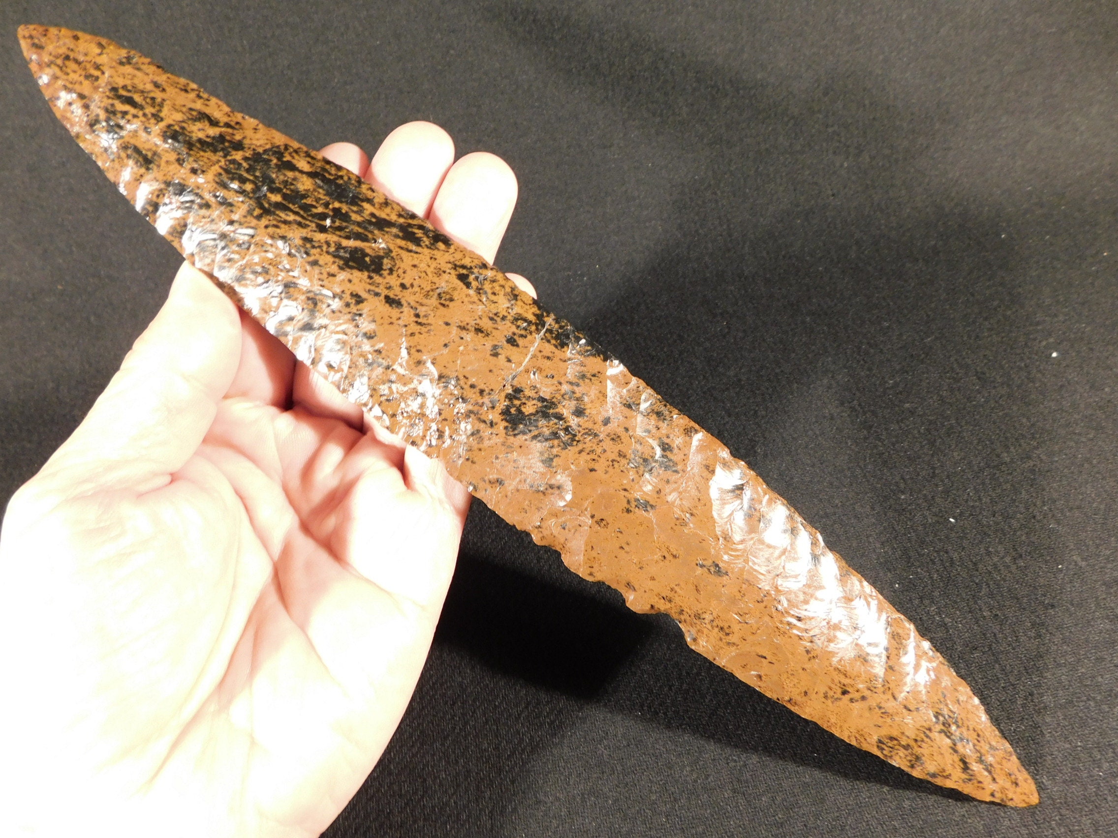 Huge! Ancient COLIMA Mahogany Obsidian Blade Knife or Spear Mexico ...