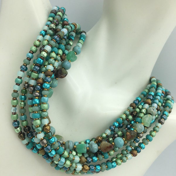 Multi Strand Seed Bead Necklace - Etsy