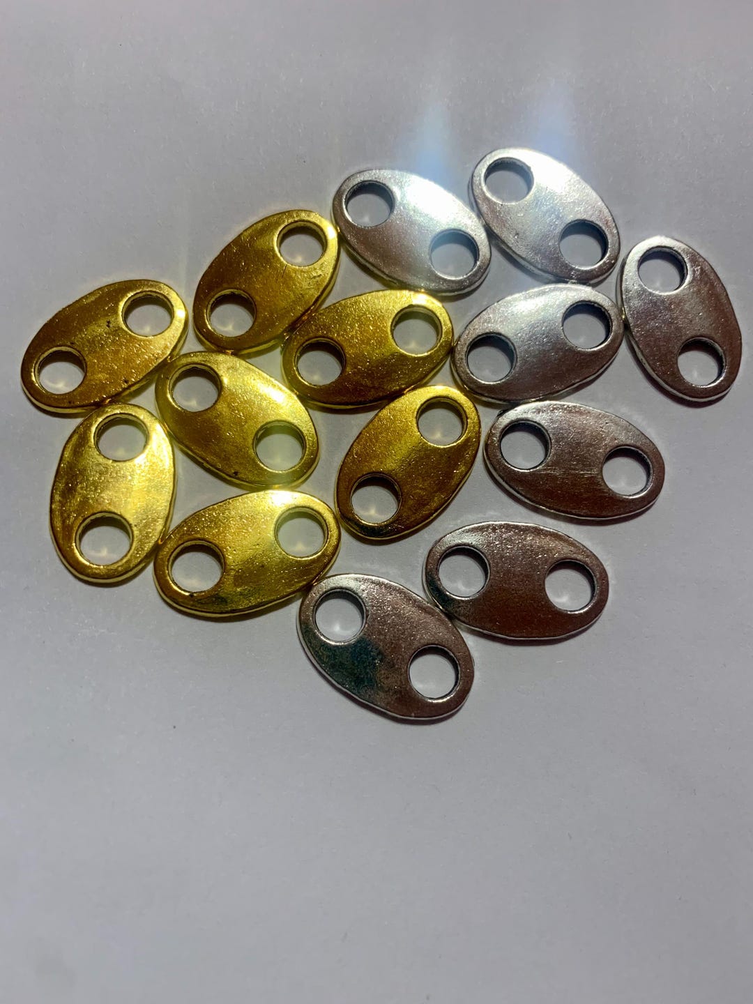 Brushed Silver/gold Oval Connectors Qty 14 - Etsy