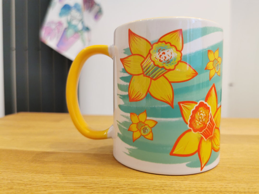 Yellow Daffodil Mug Welsh Daffodil Gift Botanical Mug - Etsy