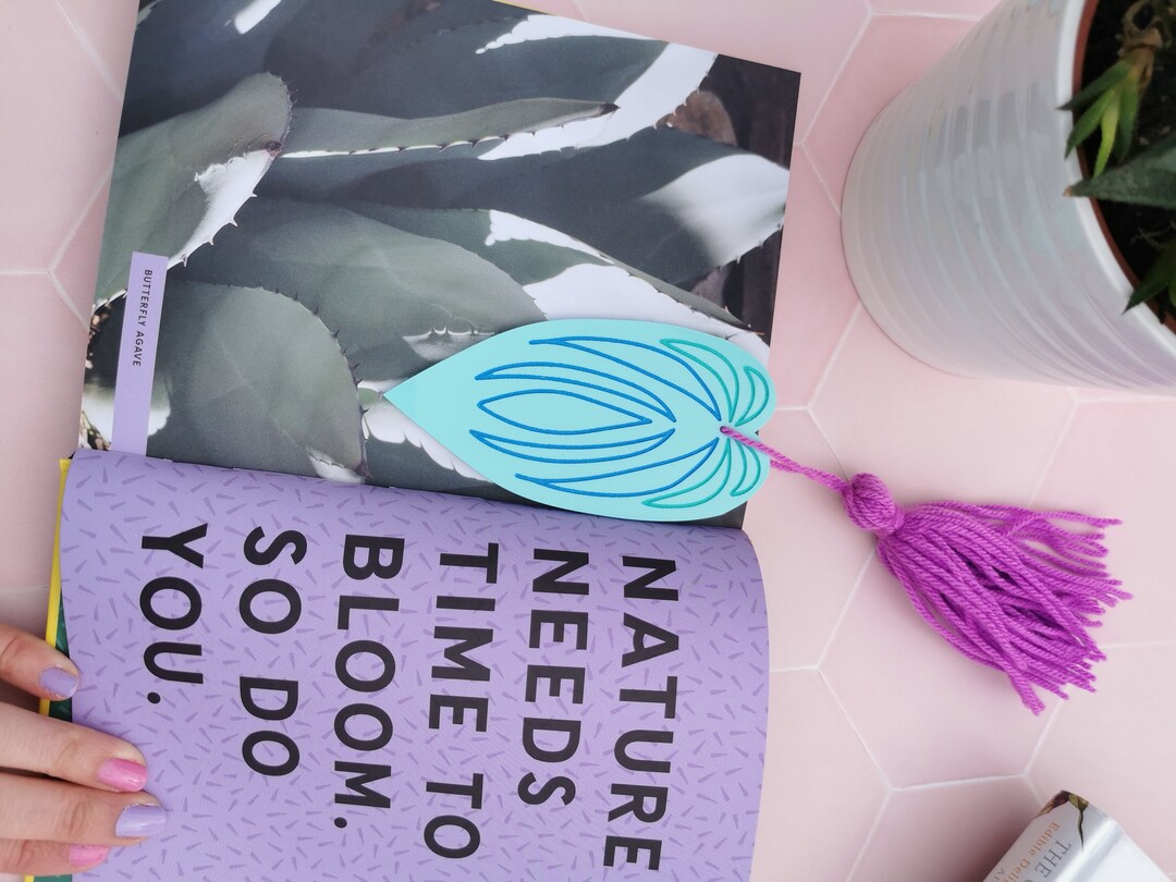 Acrylic Mint Leaf Shaped Book Mark Book Addict Gift Leaf - Etsy