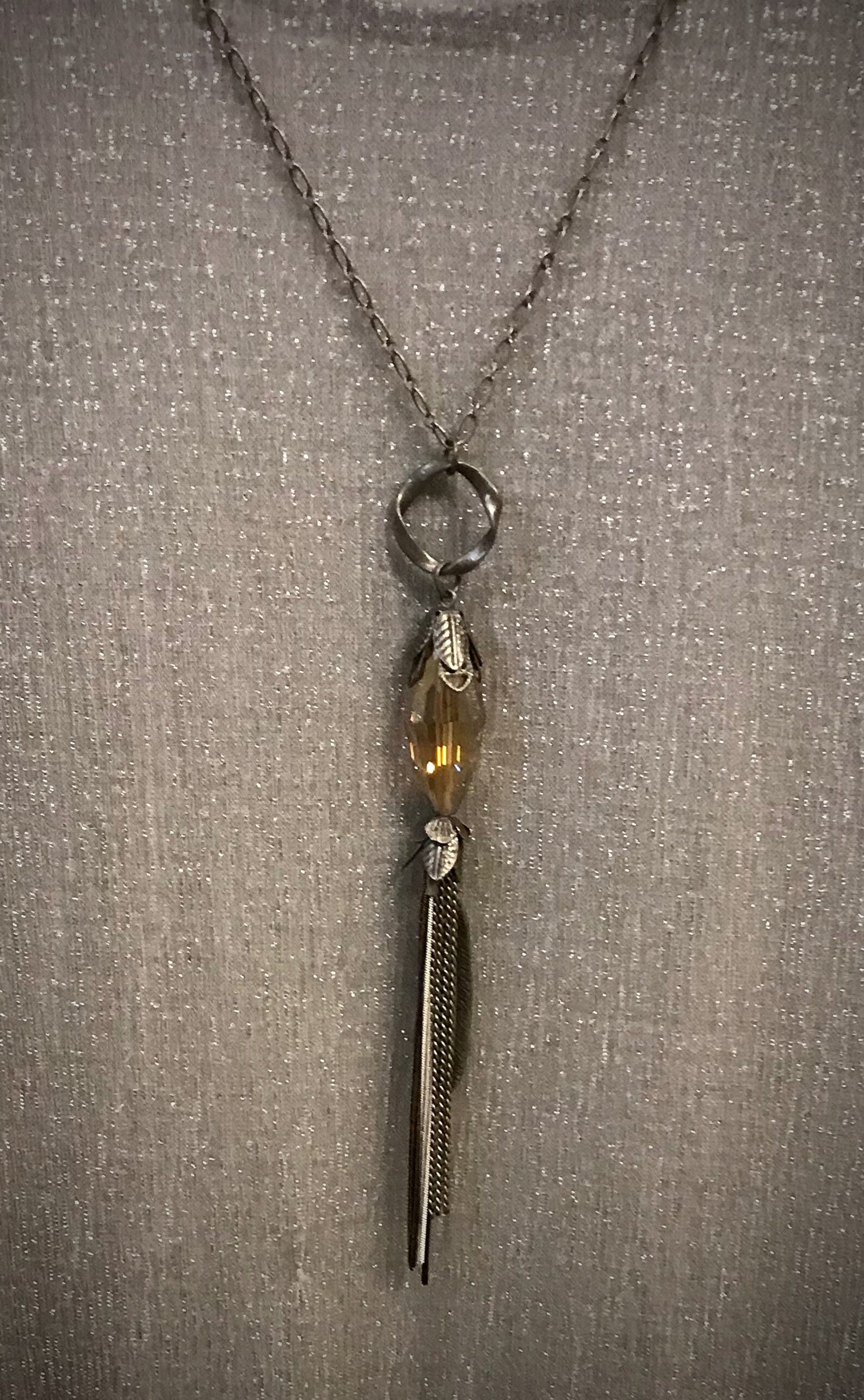 Long Antique Silver Necklace | Etsy